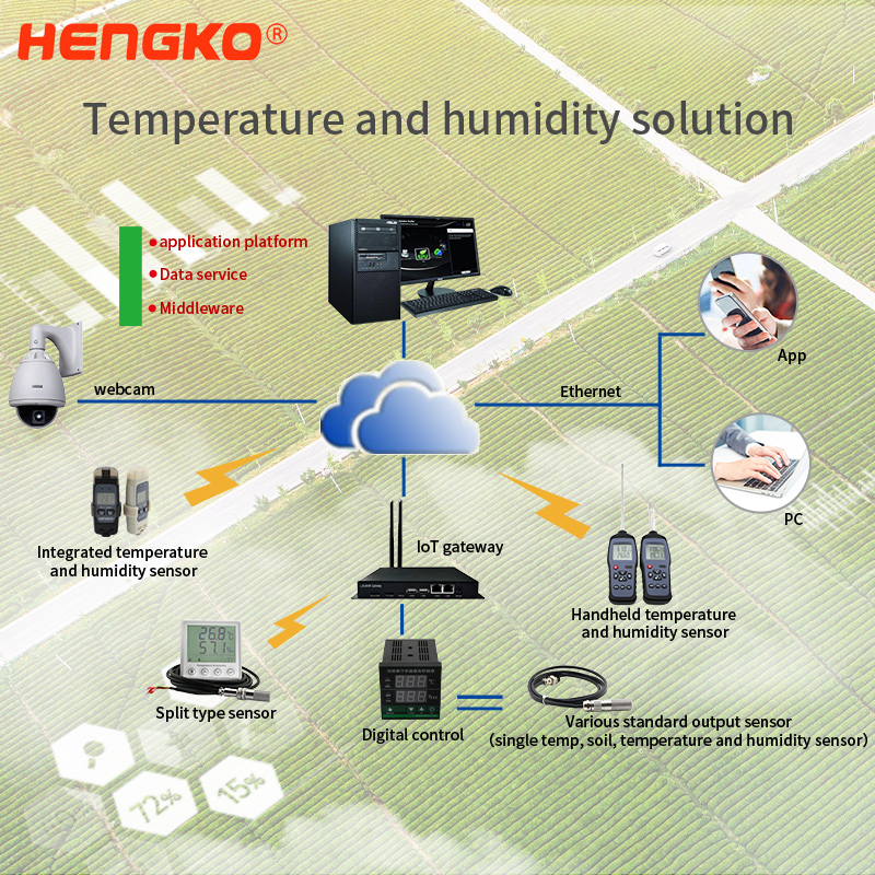 Industry Temperature and humidity Sensor fir Server Rooms Environmental ...